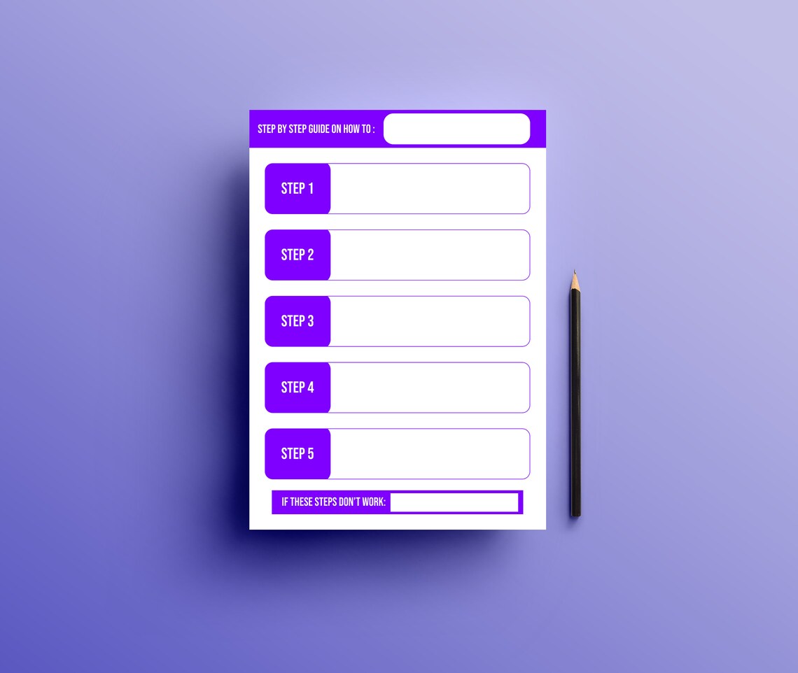 Printable Step by Step Guide Templates Bundle | Minimalist Colorful ...