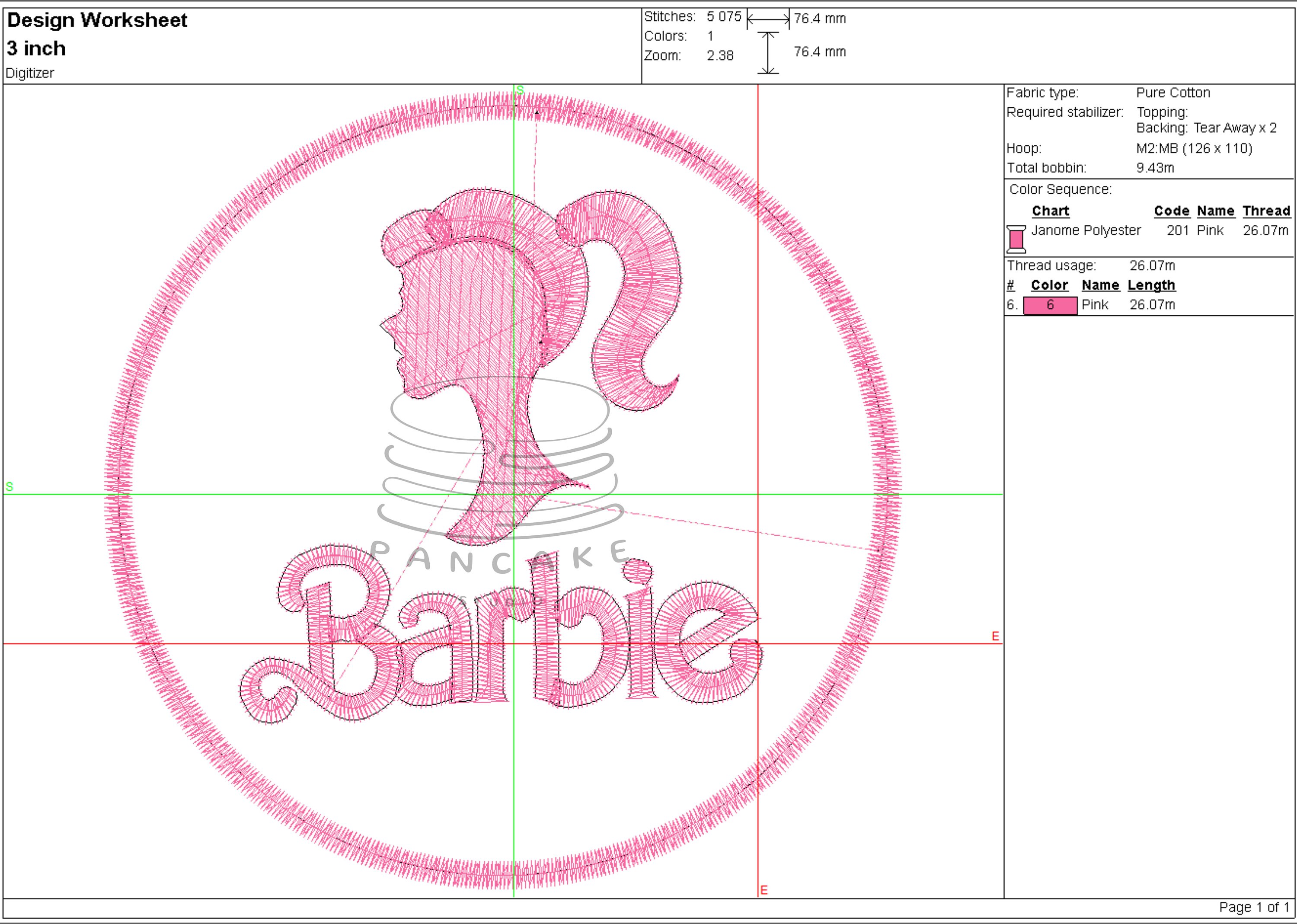Barbie Embroidery Design Logo Pink Lady Grils Sleepover - Etsy