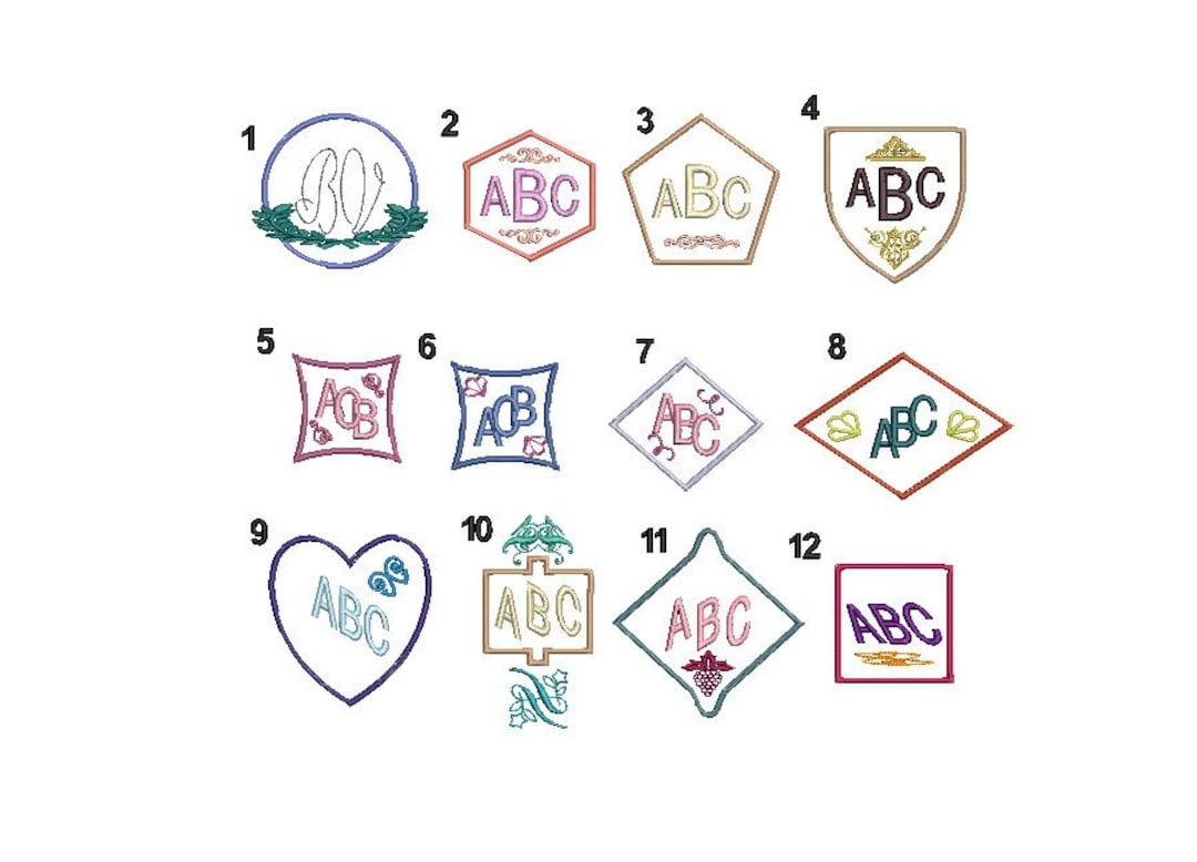 Personalized Monogram Custom Initials Embroidery Design Monogram ...