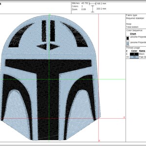 Mando Embroidery Design Mandalorian Digitized File Embroidery Machine ...
