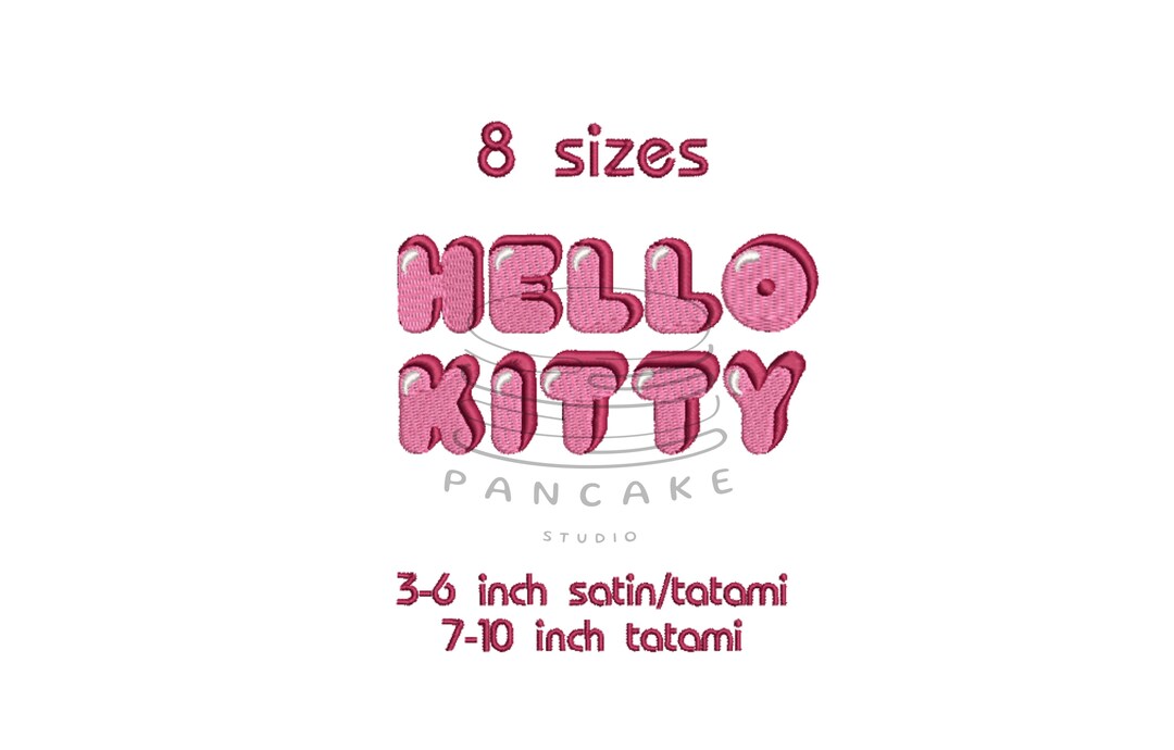Kitty Embroidery Hello Design Pattern File Digitized Cat Cute Girly ...