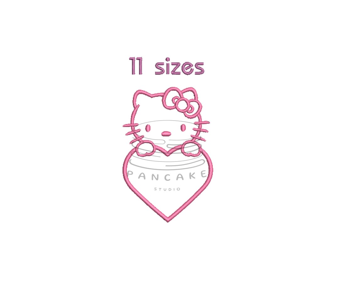 Kitty Embroidery Hello Design Pattern File Digitized Cat Cute Girly ...