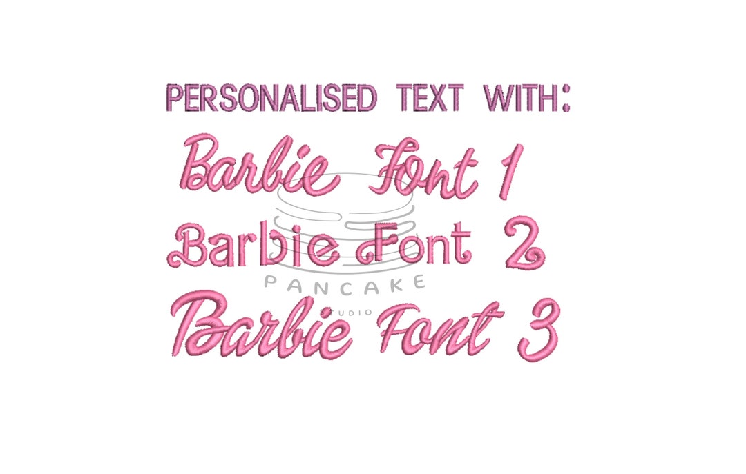 Personalized Text Barbie Font Custom Embroidery Name Cute Pink - Etsy UK