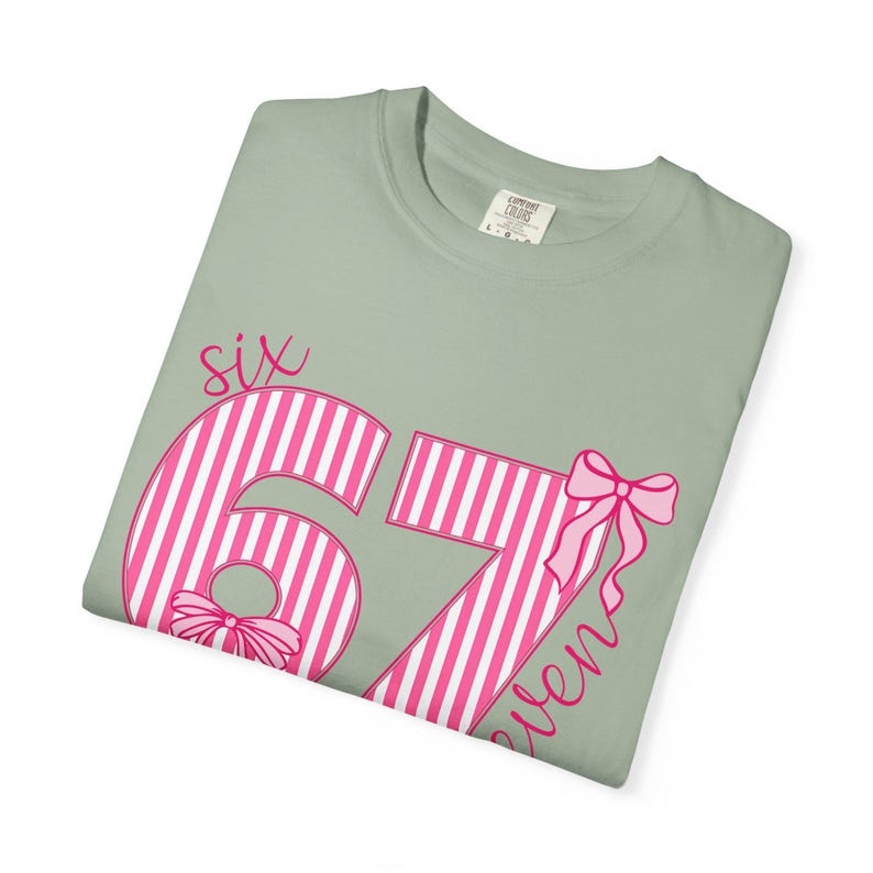 Pink 67 Coquette Meme Shirt With Bow, Six Seven Viral Trend Tee ...