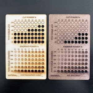 Laser Test Files | Material Test Card Lightburn | Cut & Engrave Test ...