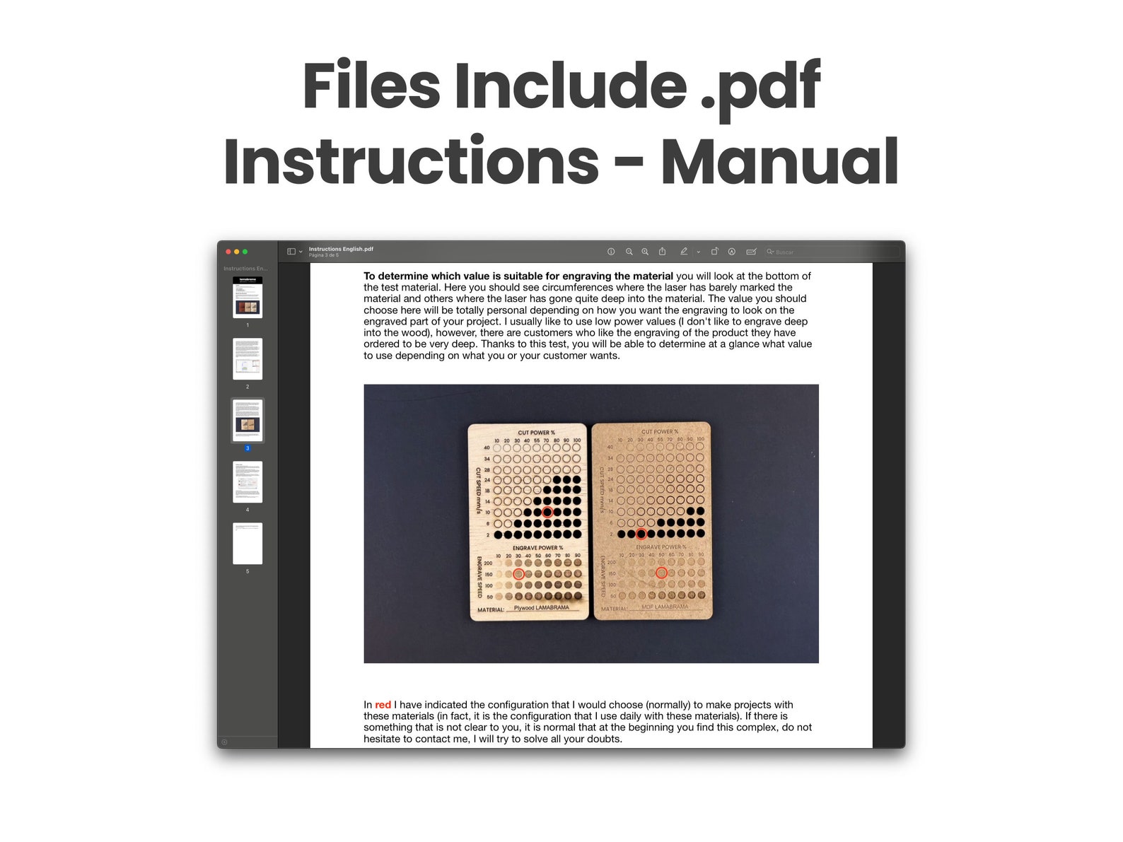 Laser Test Files Pack, Lightburn Material Test Files, Laser Engraving ...