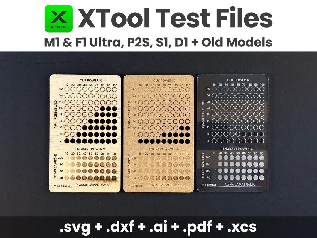 Xtool Test Files, Xtool Material Test, Xtool Creative Space Laser Test ...