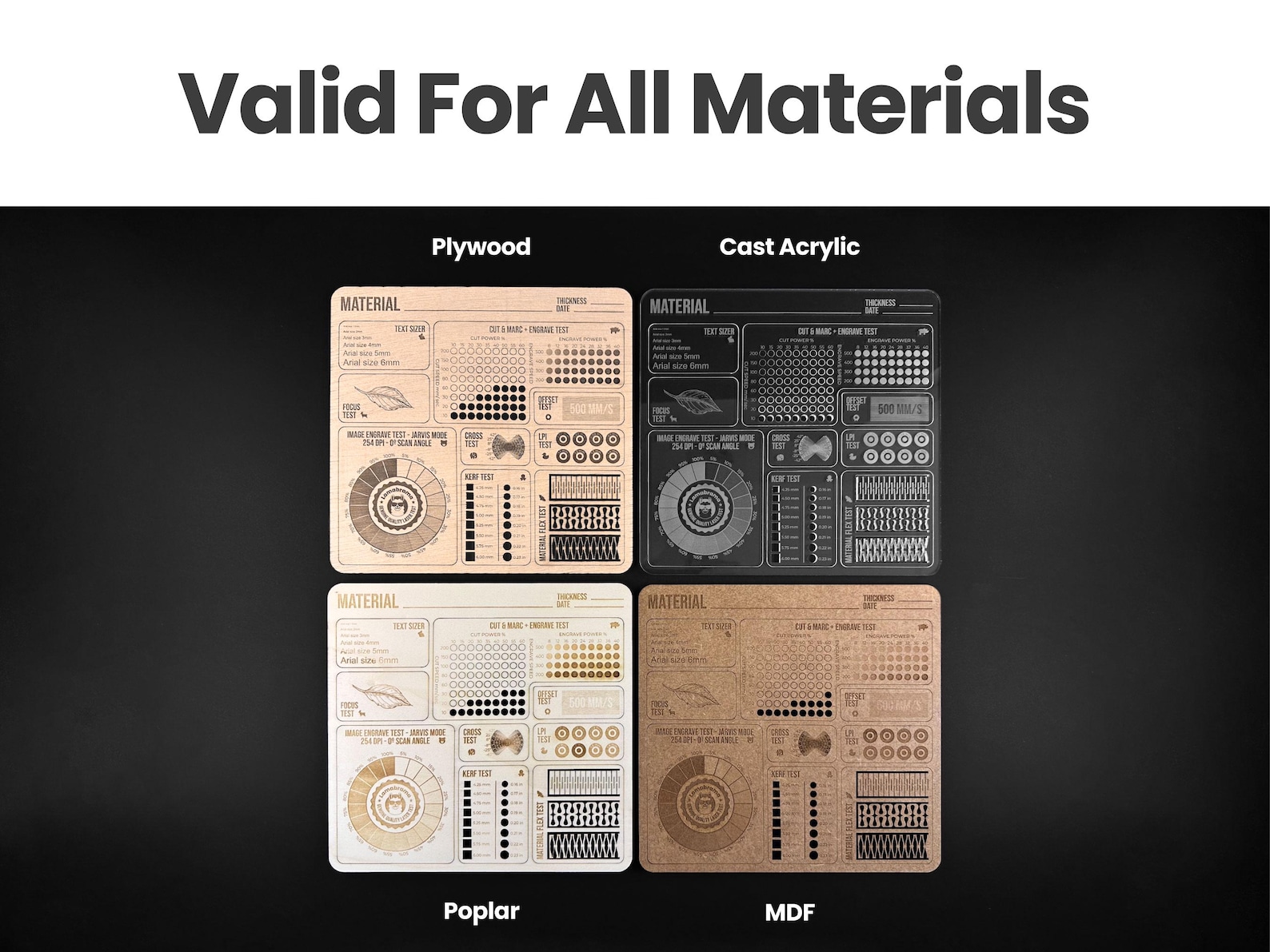 Laser Calibration Pack, Lightburn Laser Test Files, Laser Engraving ...