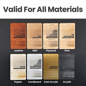Laser Test Files Pack, Lightburn Material Test Files, Laser Engraving ...