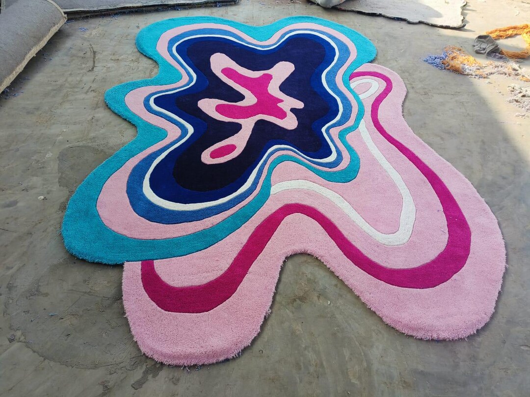 Colorful Irregular Shape Rug Perfect for Indoor and Outdoor Spaces for ...