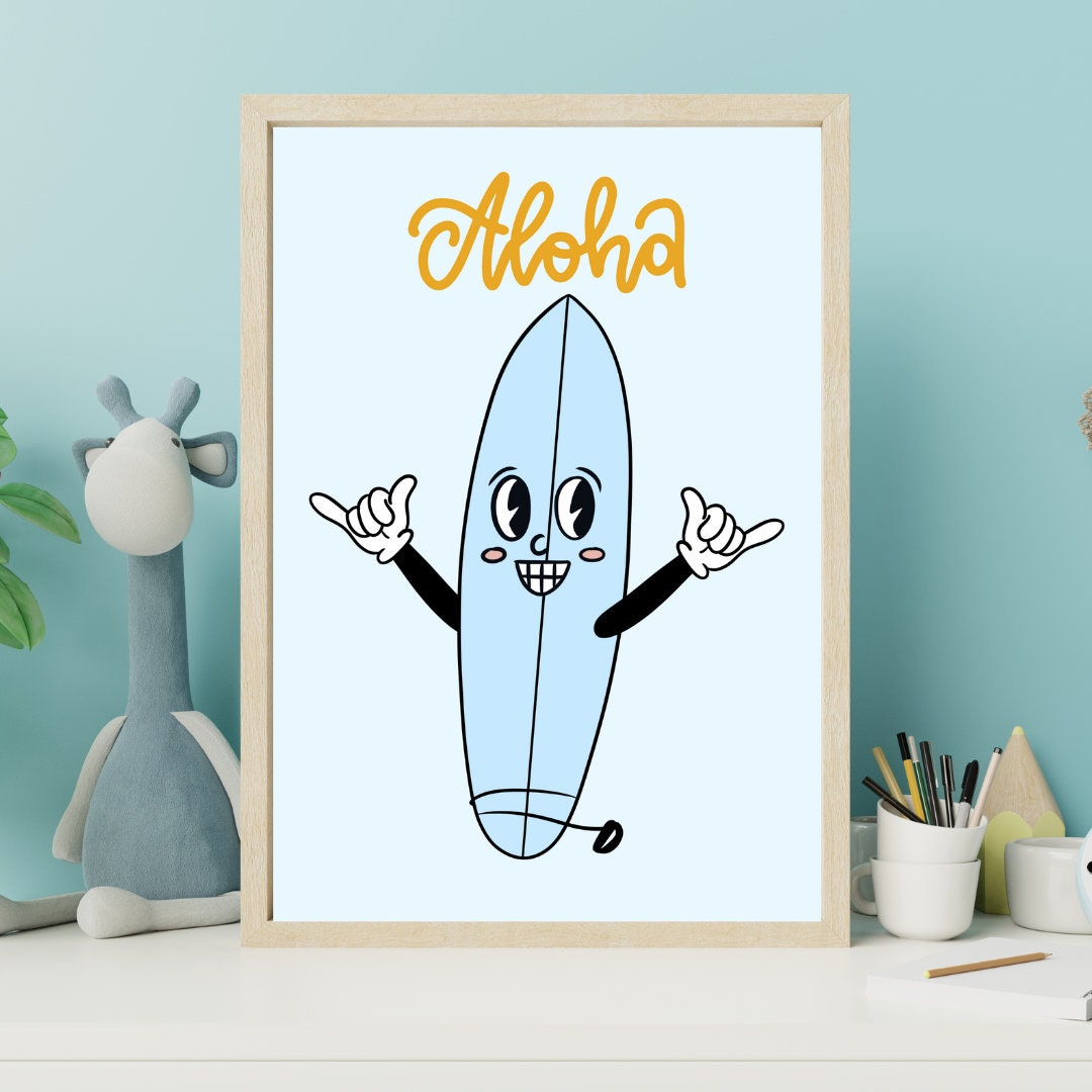 Boho Surf Gallery Wall Art, Set of 6 Prints, Surf Bedroom Wall Decor ...