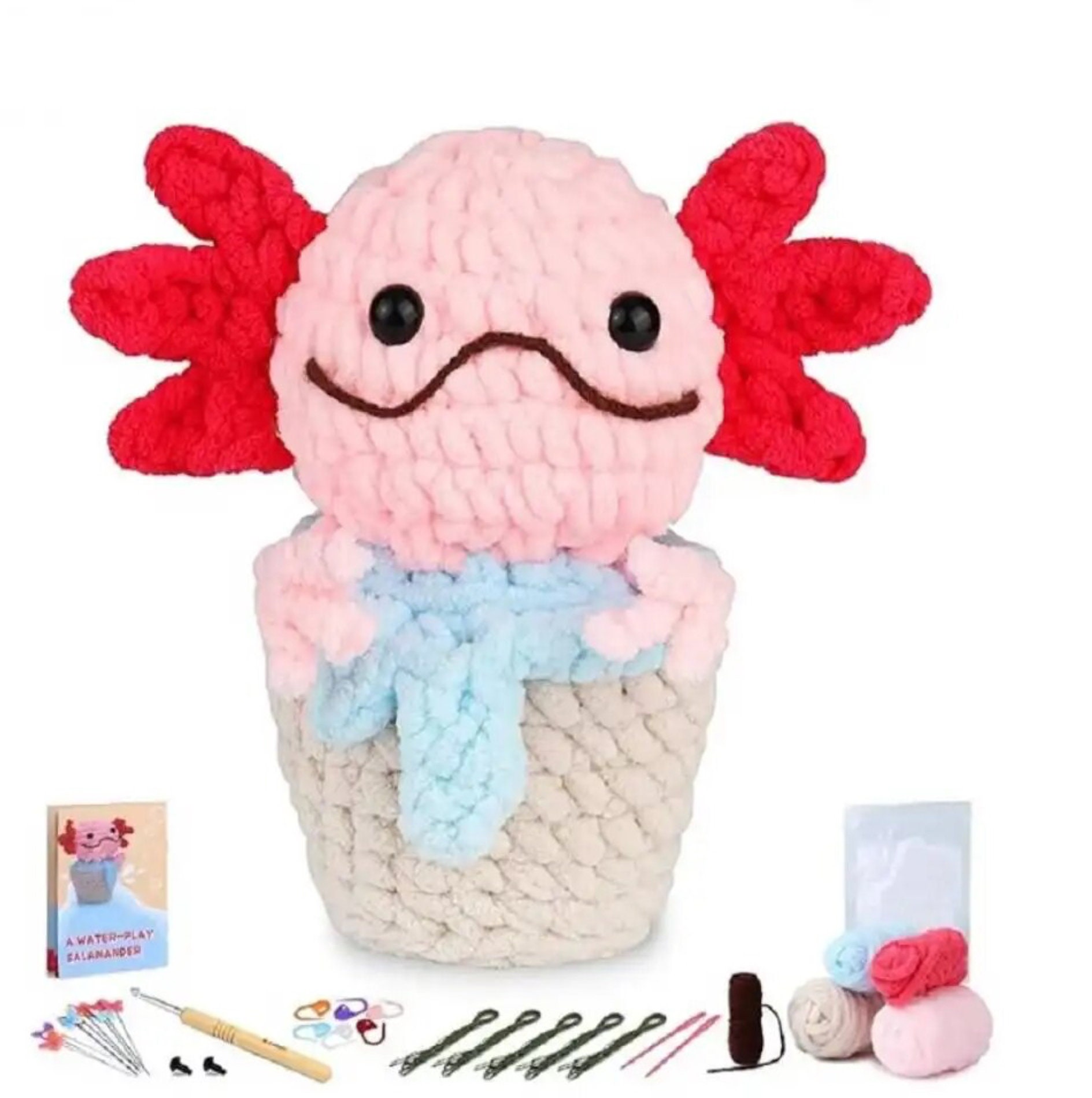 Cute Axolotl Crochet Kit for Beginner - Etsy