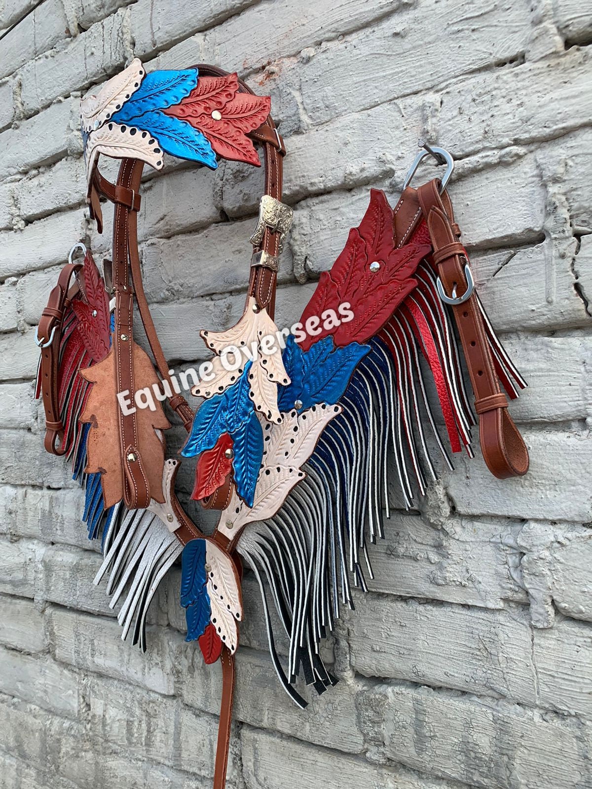 Headstall and Breast Collar Tack Set . Made With 100% Genuine Leather ...