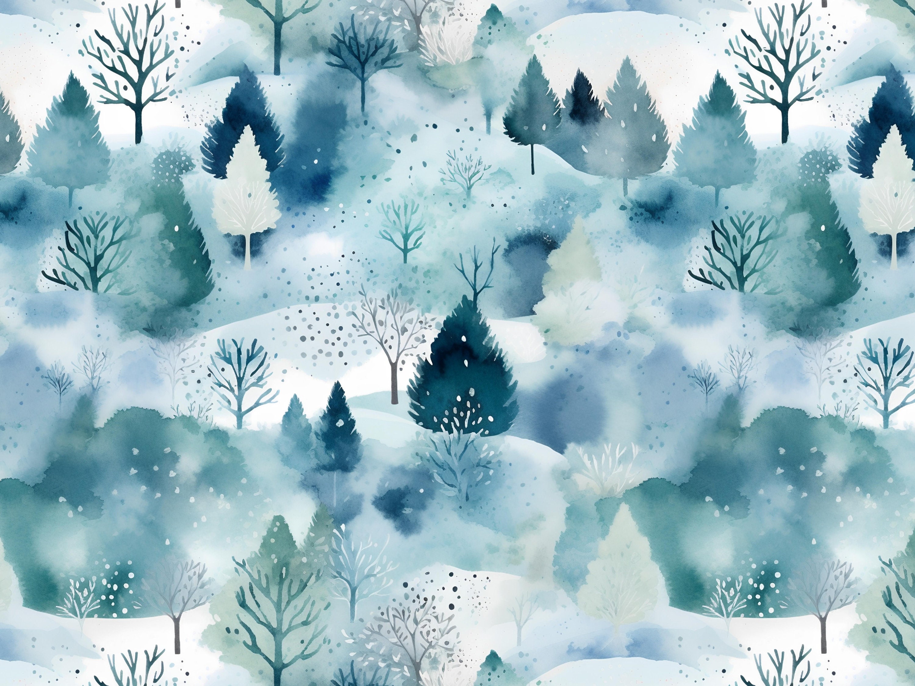 Winter Cottagecore Digital Paper Winter Forestcore Pattern - Etsy