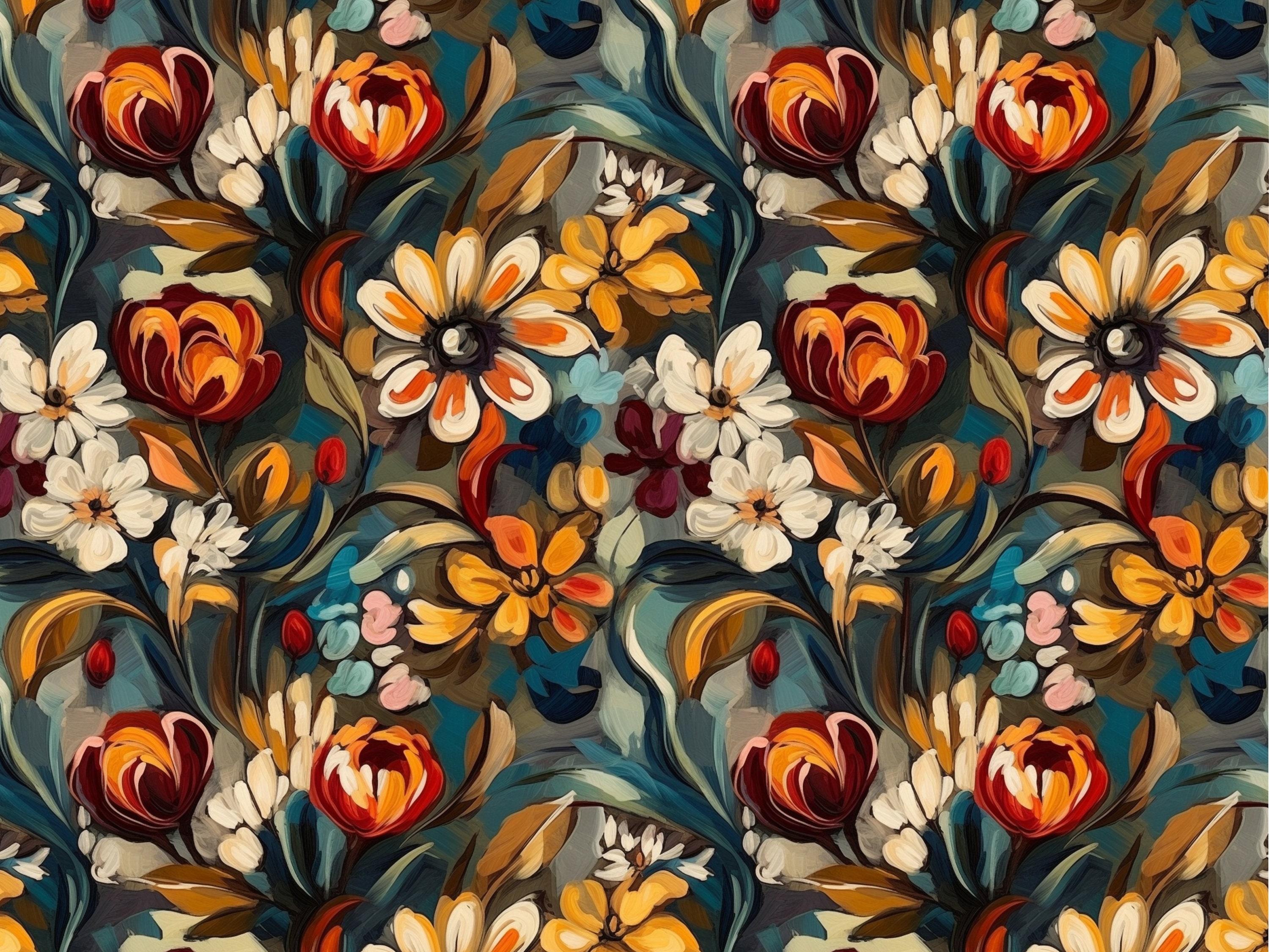 Vintage Floral Cottagecore Fabric Seamless Pattern Floral Digital Paper ...