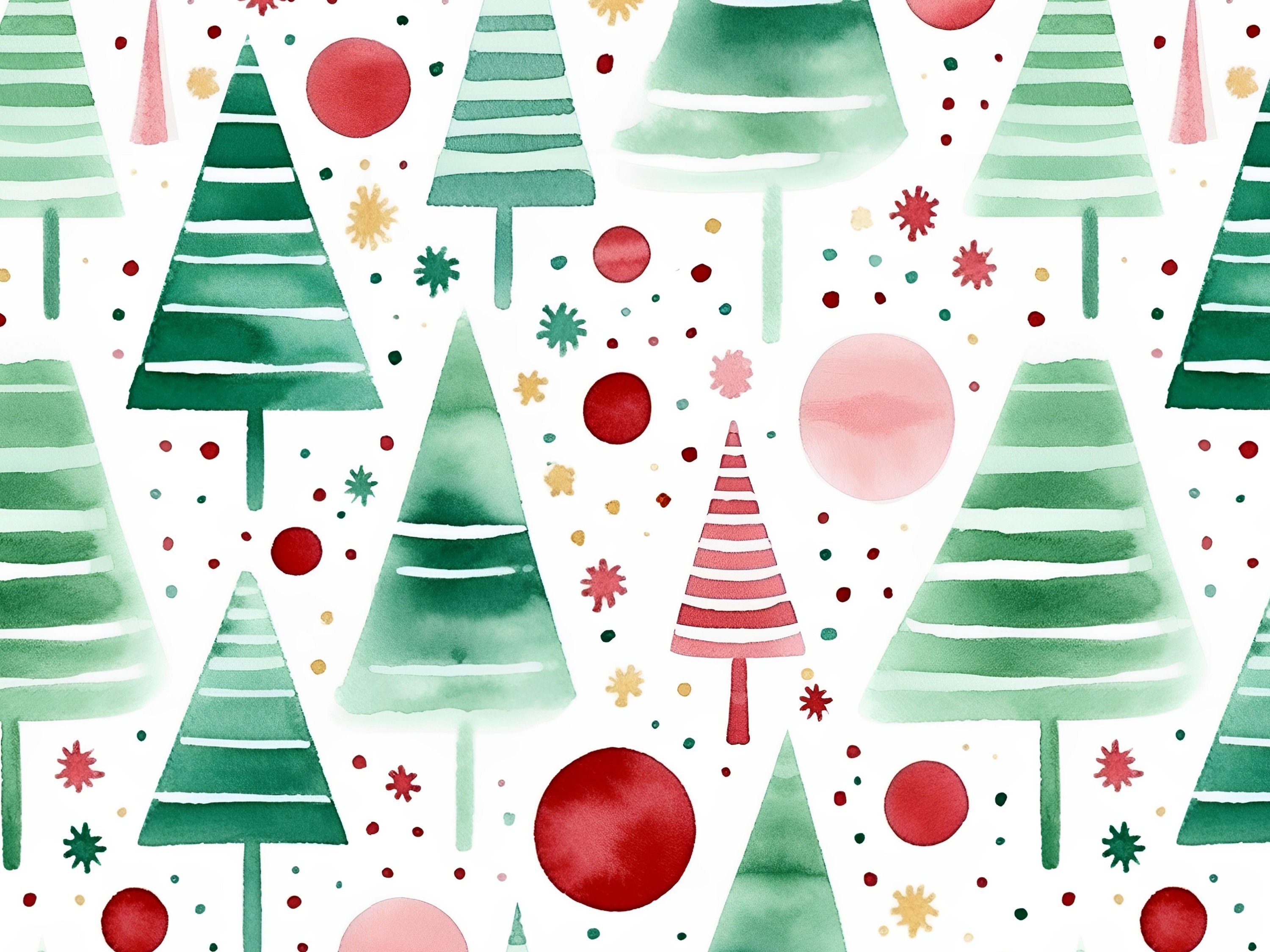 Watercolor Christmas Seamless Pattern Bundle Digital Paper Christmas ...