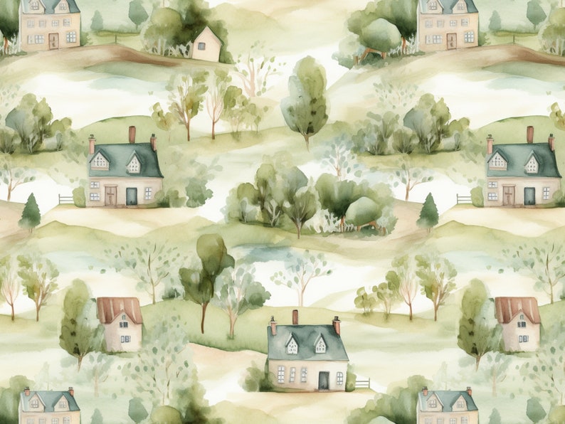 Watercolor Cottagecore Seamless Patterns Bundle Digital Paper - Etsy