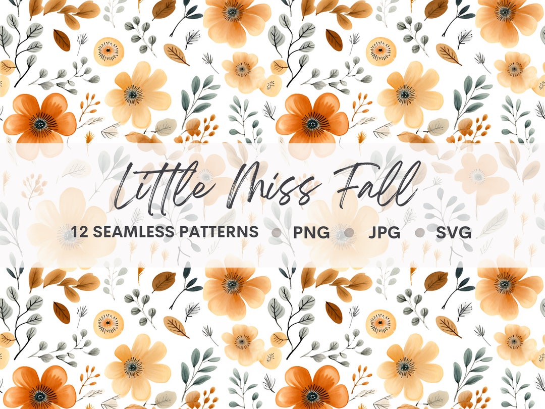Fall Floral Pattern Kids Fabric Design Fall Floral Print - Etsy