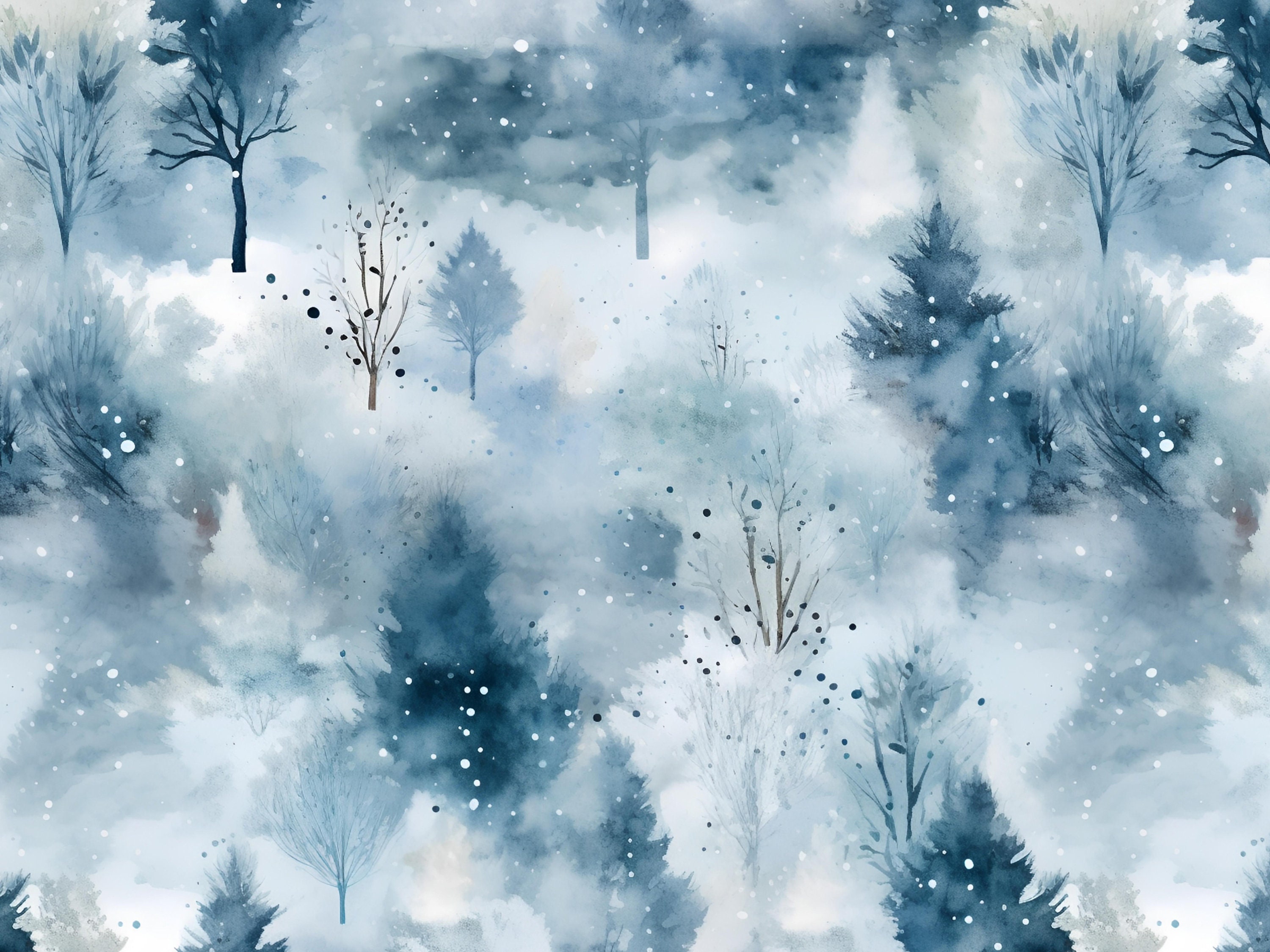 Winter Cottagecore Digital Paper Winter Forestcore Pattern - Etsy