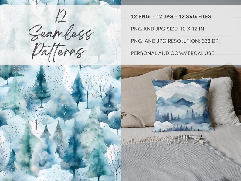Winter Cottagecore Digital Paper Winter Forestcore Pattern - Etsy