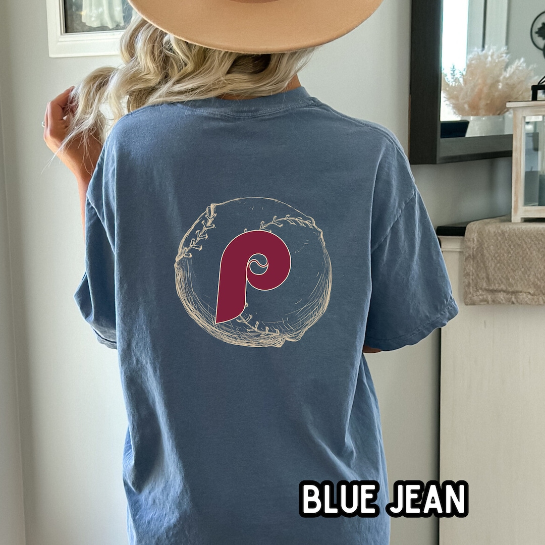 Phillies Comfort Colors Vintage Baseball Tee Front and Back - Etsy