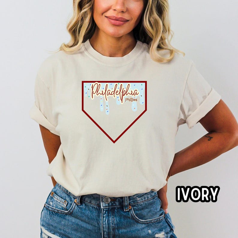Philadelphia Phillies Ice Cream Drip Comfort Colors Tee - Etsy