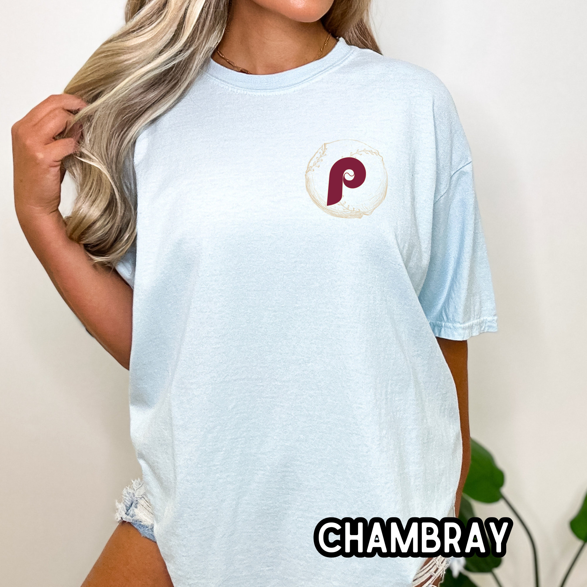 Phillies Comfort Colors Vintage Baseball Tee Front and Back - Etsy