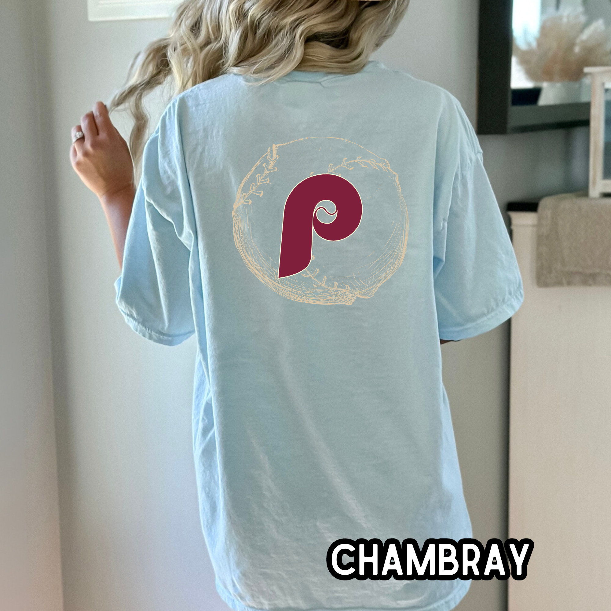 Phillies Comfort Colors Vintage Baseball Tee Front and Back - Etsy