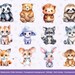 20 Watercolor Chibi Animals Clipart - Cute, Chibi, Childrens Book ...