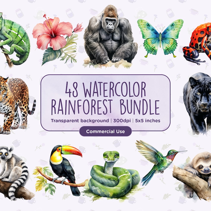 Rainforest Watercolour - Etsy