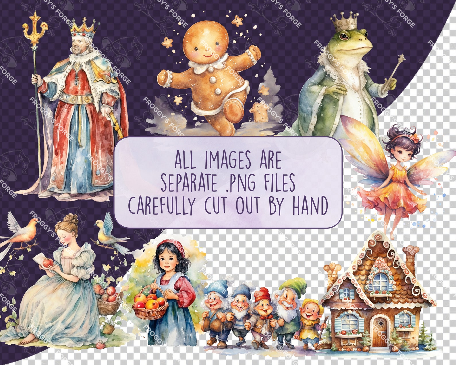 43 Watercolor Fairy Tales Clipart - Magical, Princess, Medieval ...