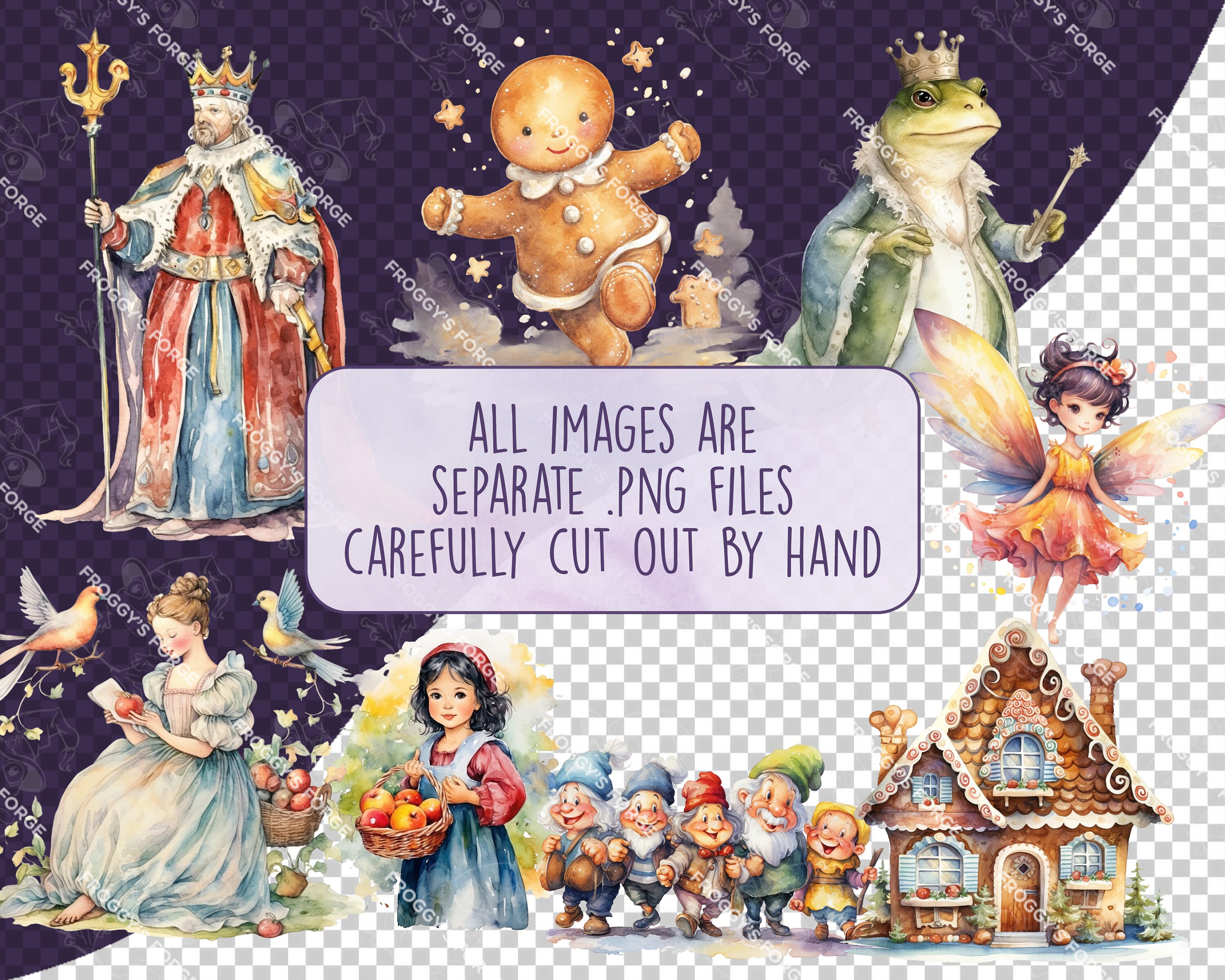 43 Watercolor Fairy Tales Clipart Magical, Princess, Medieval ...