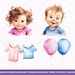 40 Watercolor Gender Reveal Bundle Clipart, Baby Nursery Decor, Baby ...