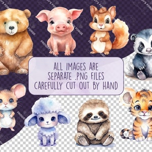 20 Watercolor Chibi Animals Clipart - Cute, Chibi, Childrens Book ...
