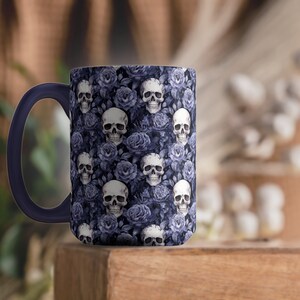 22 Watercolor Gothic Black Rose and Skulls Seamless Patterns - Goth ...