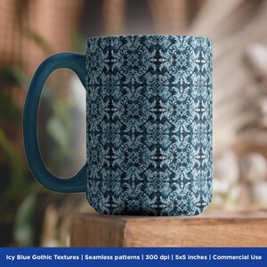 16 Icy Blue Gothic Textures, Seamless Patterns - Cold, Winter, Ice Blue ...