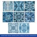 16 Icy Blue Gothic Textures, Seamless Patterns - Cold, Winter, Ice Blue ...