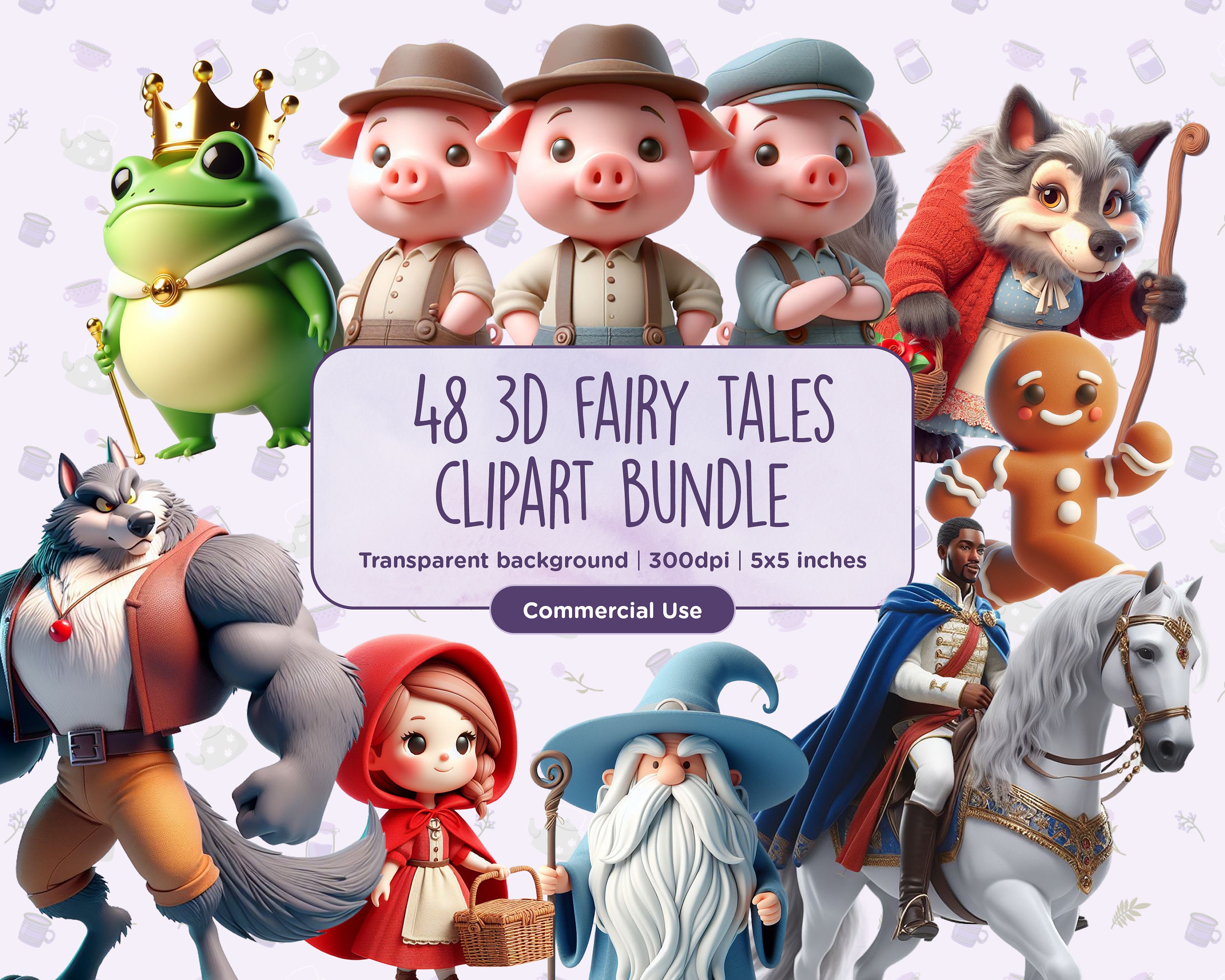 48 3D Fairy Tales Clipart - Magical, Princess, Medieval, Cinderella ...