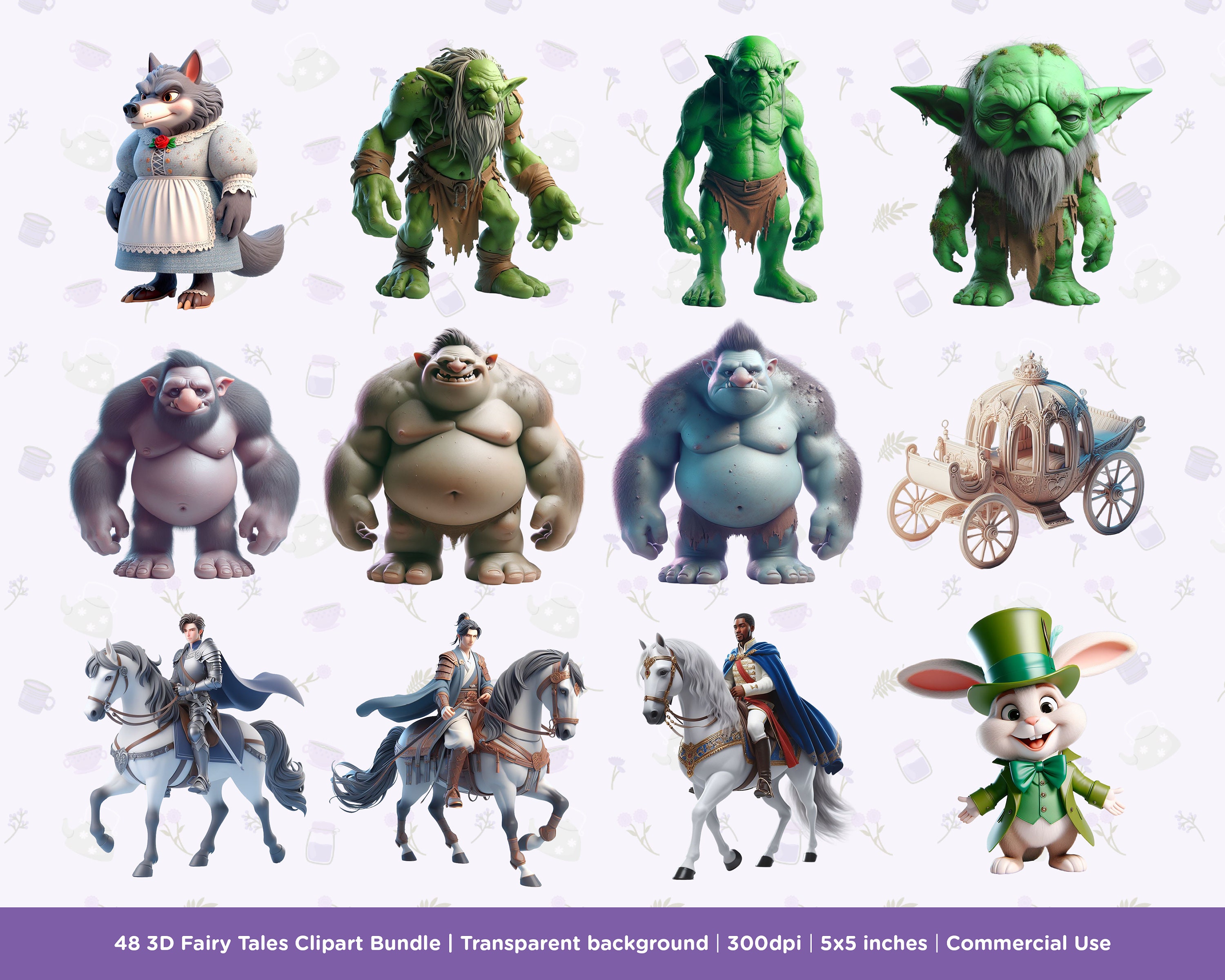 48 3D Fairy Tales Clipart - Magical, Princess, Medieval, Cinderella ...