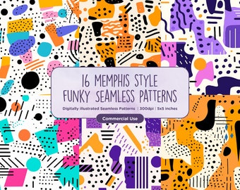 Digital Paper 90s 80s Patterns Seamless Printable. Memphis Style. - Etsy