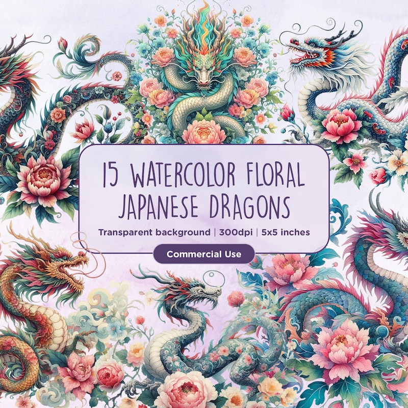 Japanese Canvas Dragon - Etsy