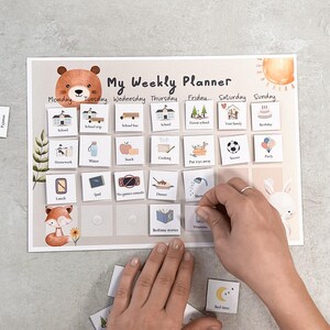 Boho Visual Planner for Kids Routine Cards Visual Calendar Autism ...