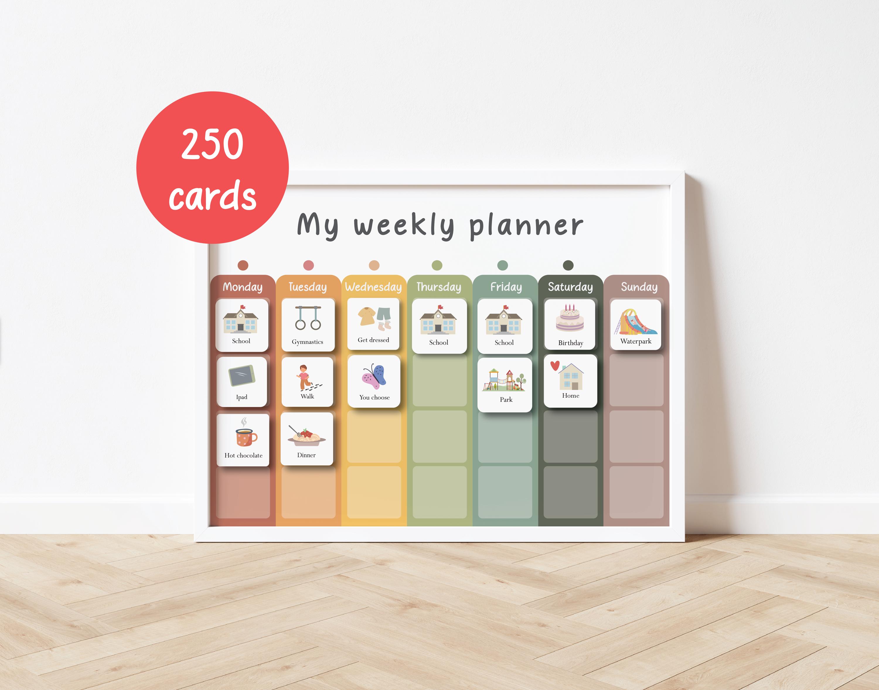 Weekly Schedule Kids Visual Planner Routine Cards Visual Calendar ...