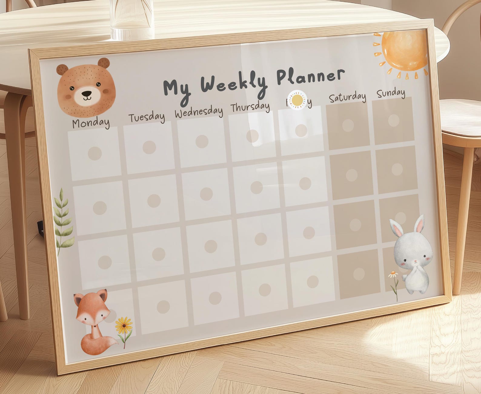 Weekly Planner Visual Chart for Kids Routine Cards Visual Calendar ...
