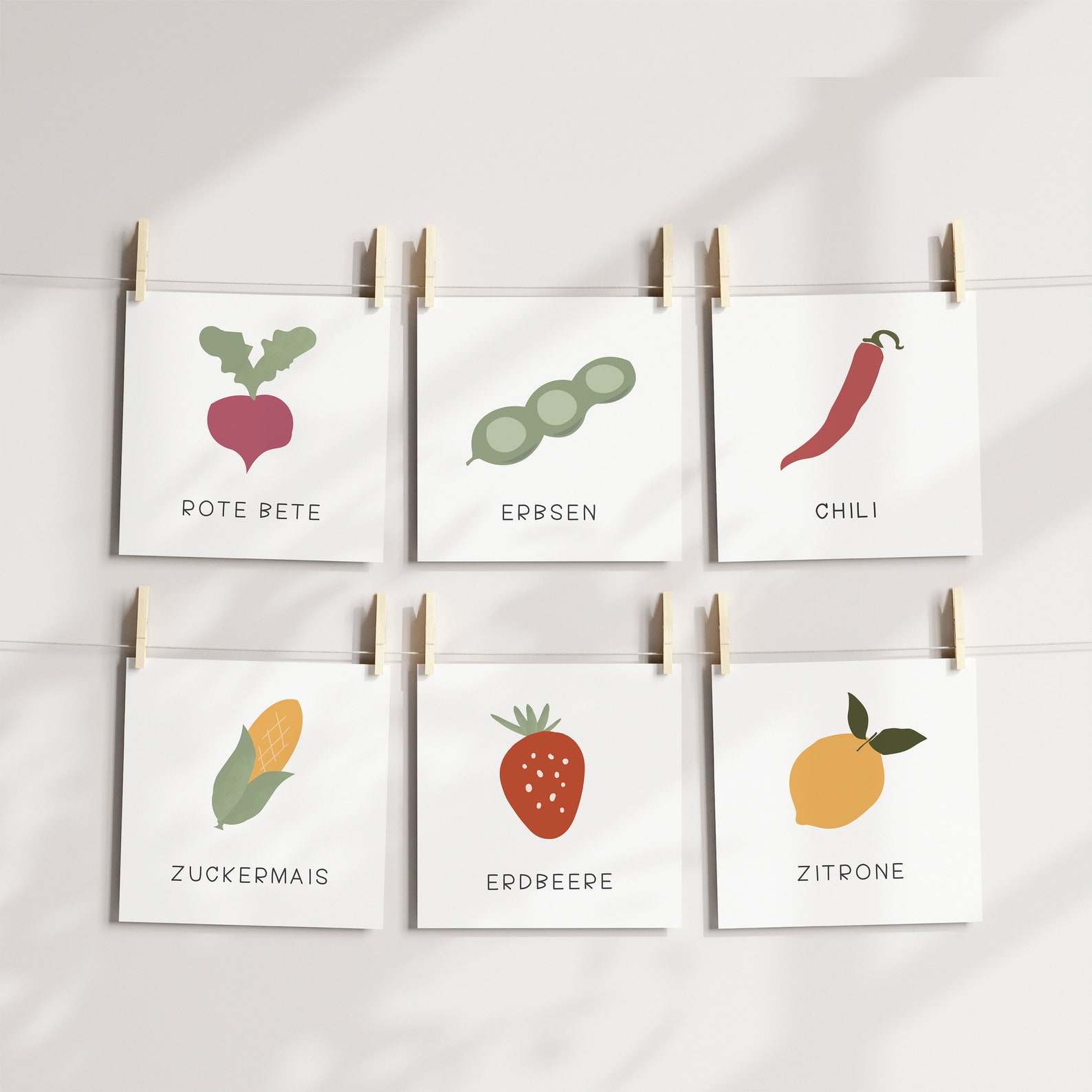 German Flashcards Fruits Print Vegetables Poster German Language German ...