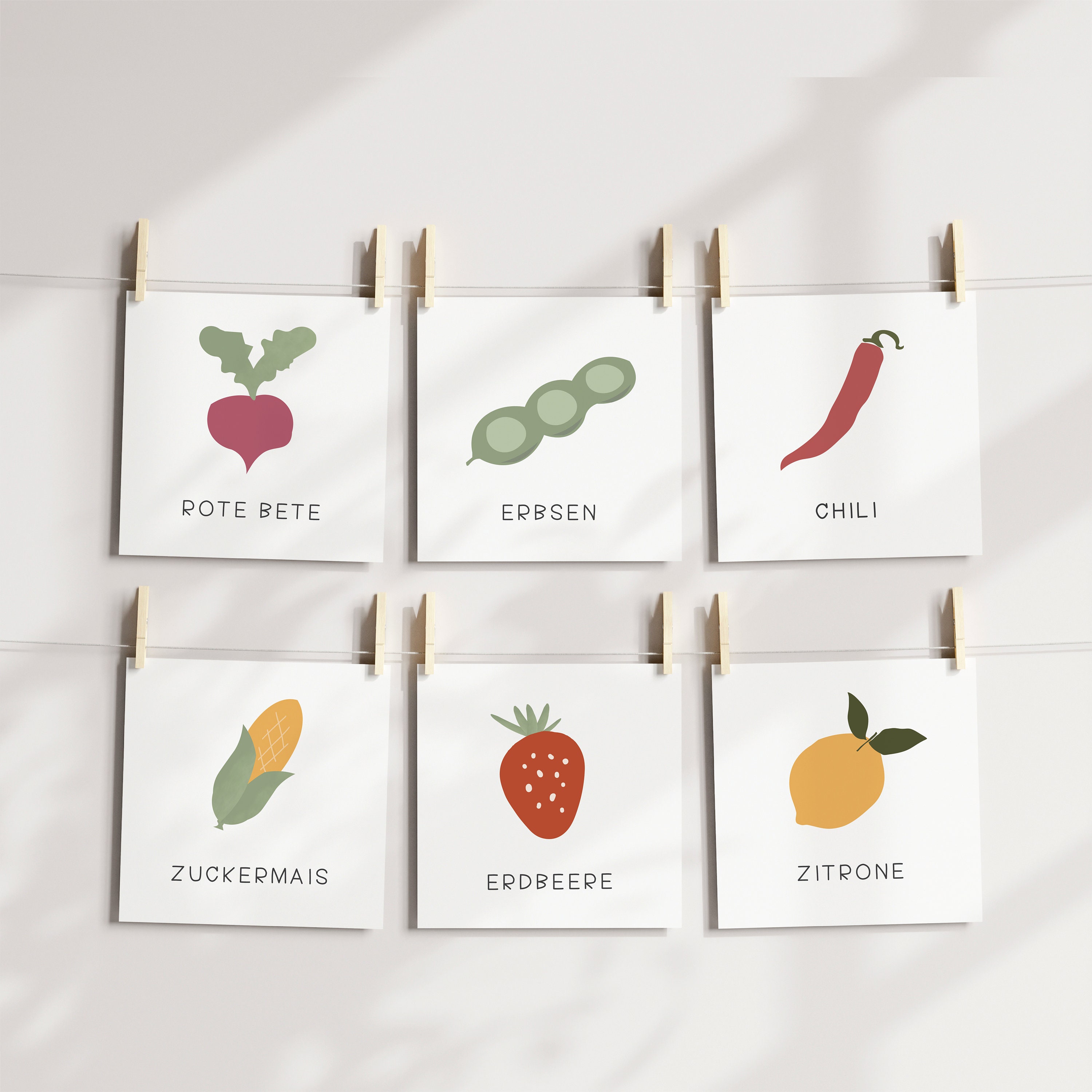 German Flashcards Fruits Print Vegetables Poster German Language German ...