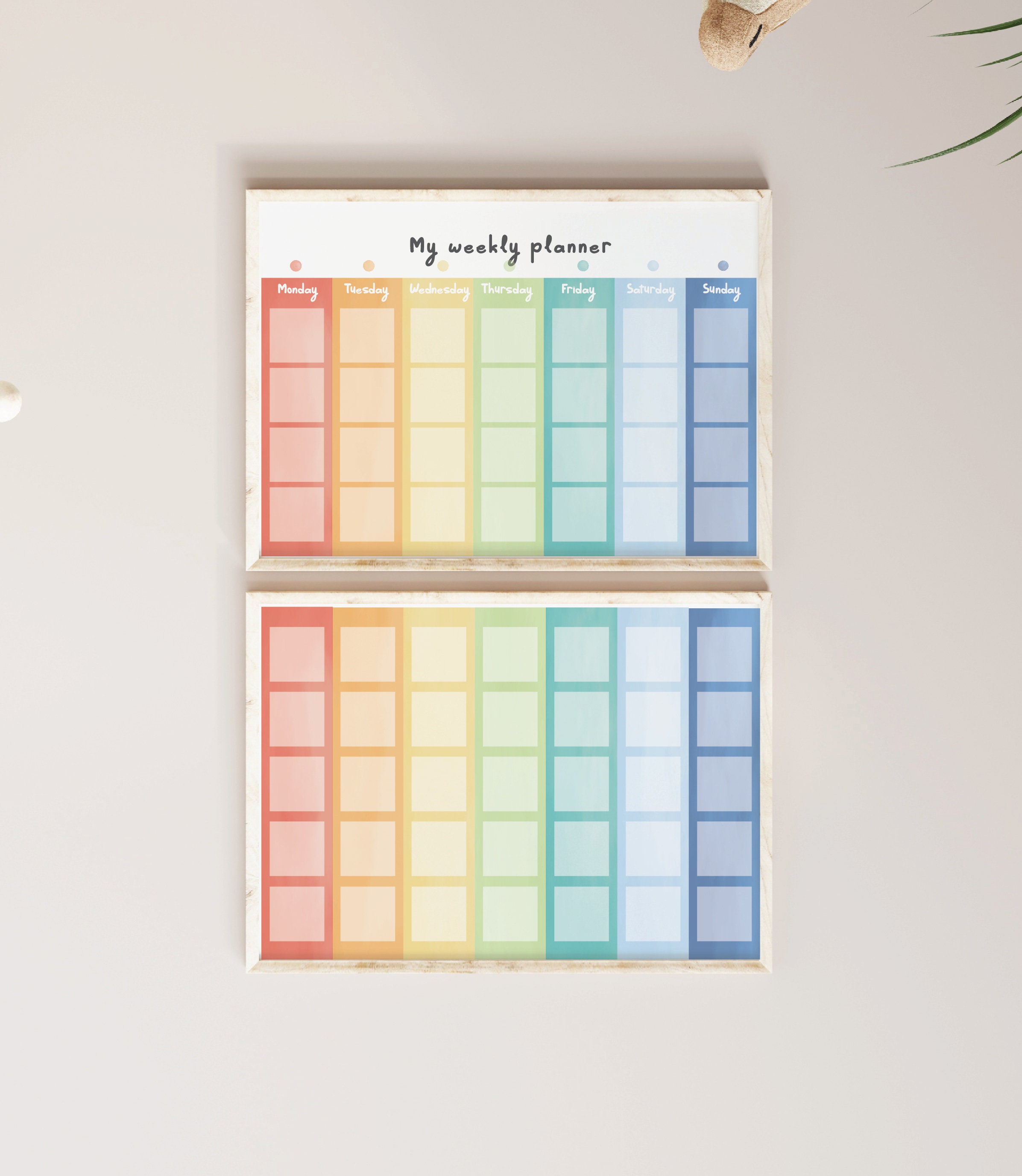 Planificador visual semanal para niños, calendario visual, tarjetas de ...