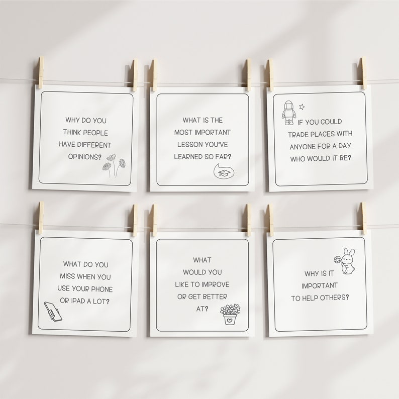 Kids Talk Cards Conversation Cards Question Cards for Kids Therapy ...