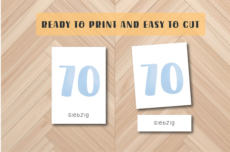 Numbers Flash Cards Poster German Education Montessori Home School ...