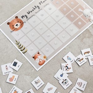 Boho Visual Planner for Kids Routine Cards Visual Calendar Autism ...